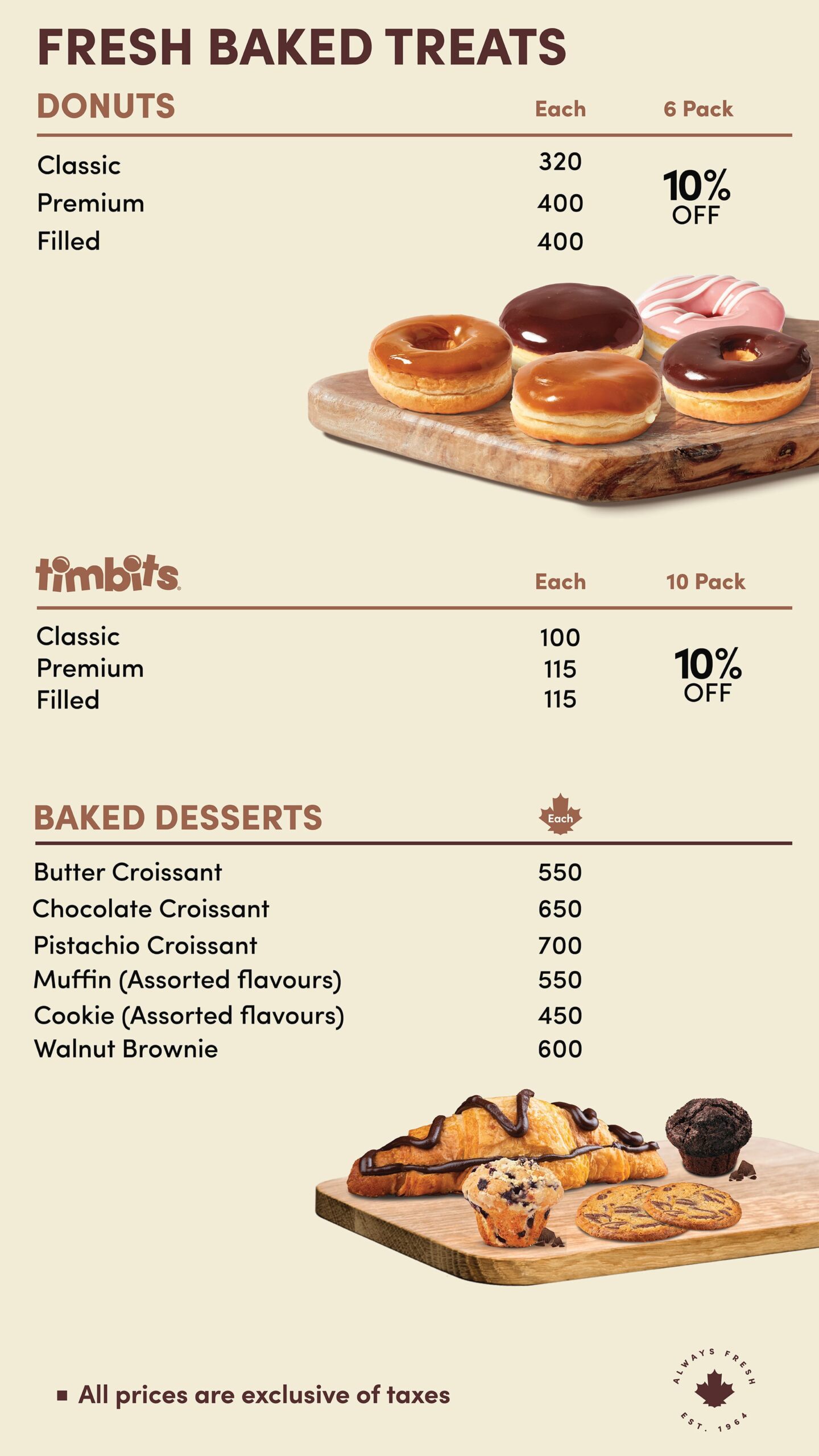 Menu – Tim Hortons